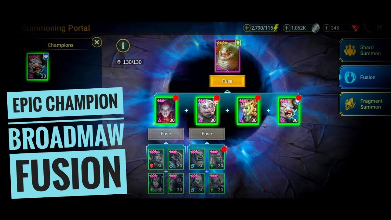 Broadmaw fusion, clan boss battle, arena battles, raid shadow legends ...