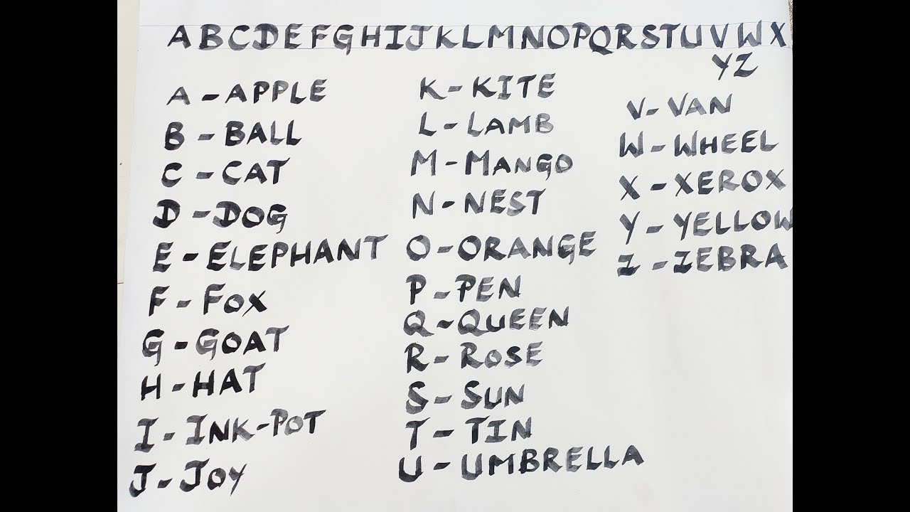 How to Write Alphabets and Words with Ice Stick and Ink on a Chart ...