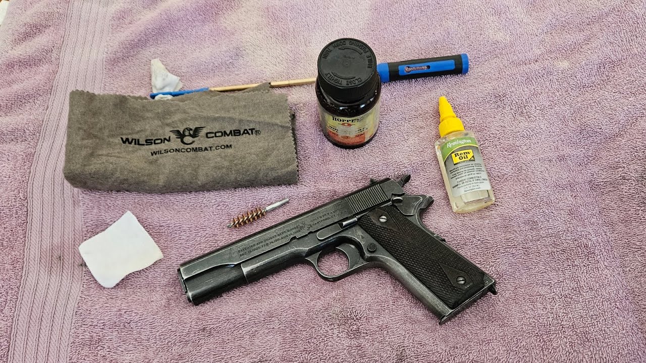 Colt 1911 Disassembly, cleaning and lubricating for storage. - YouTube
