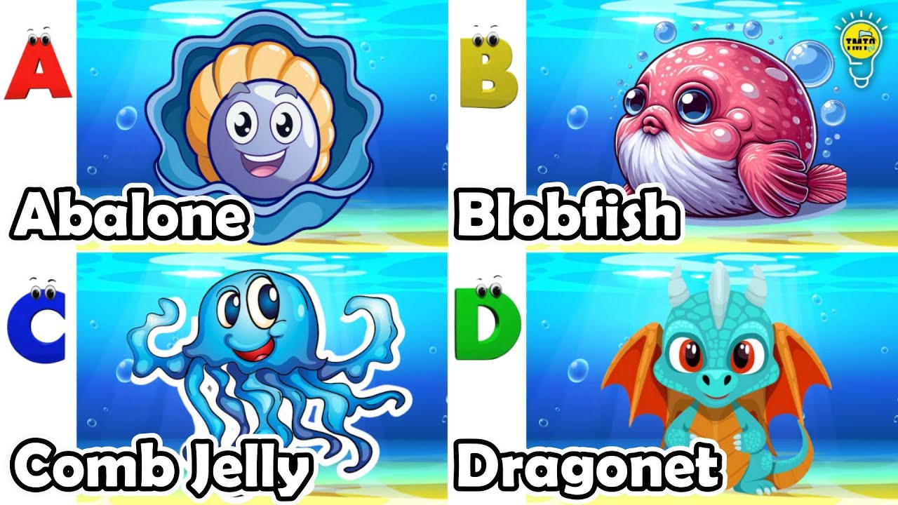 Learn Ocean Animal Names | ABC Sea Animals song | Most Popular Sea ...
