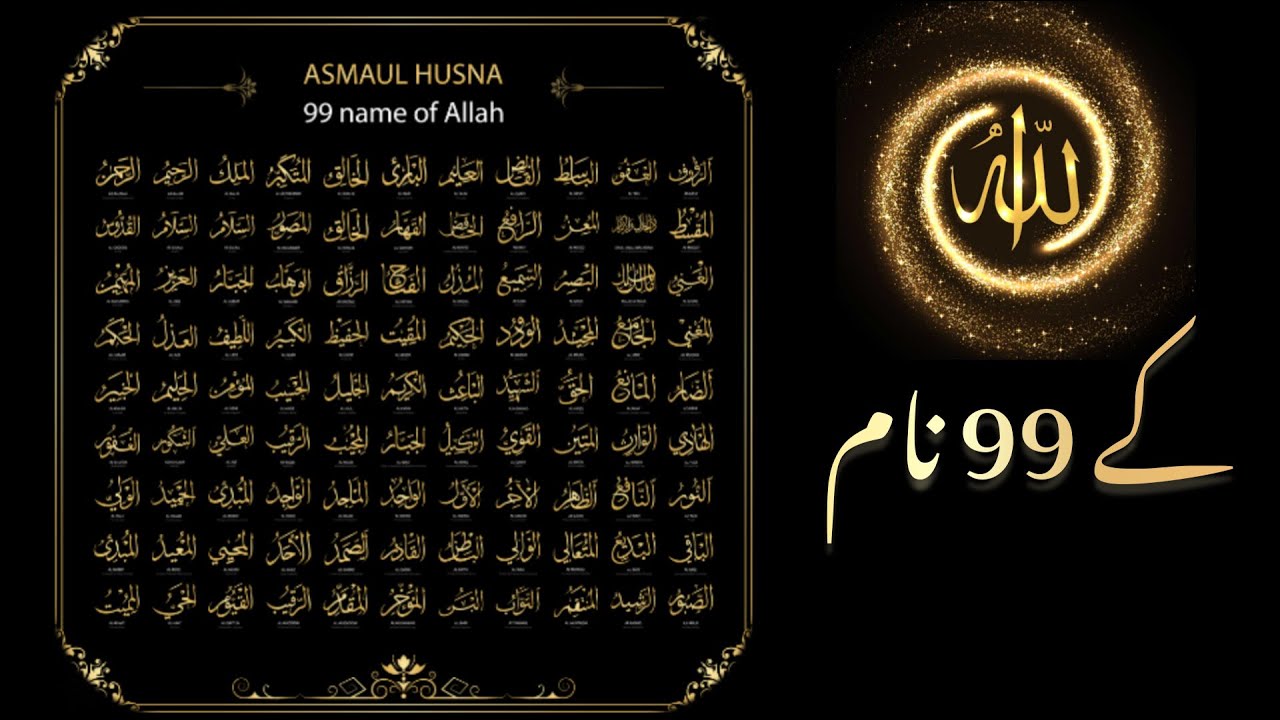 99 names of ALLAH | Asmaul husna with English meaning ...