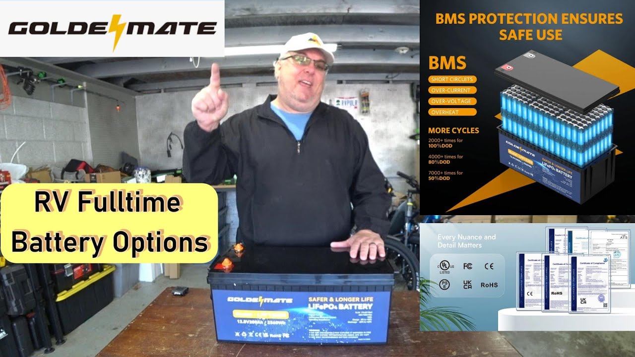 GOLDENMATE 200AH LiFePO4 Battery 5TH Wheel - YouTube
