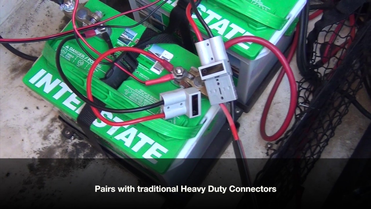 KT 50Amp Heavy Duty Connector with Voltmeter - YouTube