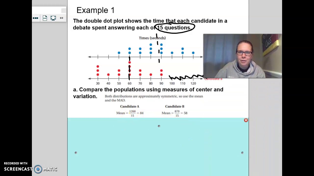 7th Grade Lesson 15.7 Comparing Populations- Part 1 - YouTube
