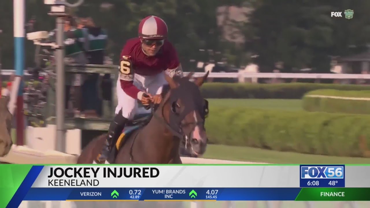 Jockey Luis Saez injured after falling from his horse in Blue Grass ...