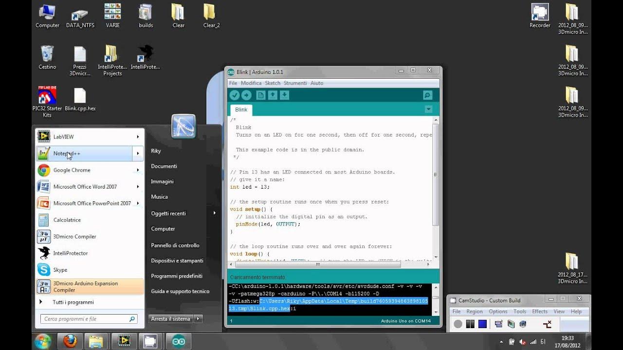 Blink example - Directly download of an Arduino IDE example - 3Dmicro Toolkit Arduino Expansion ...