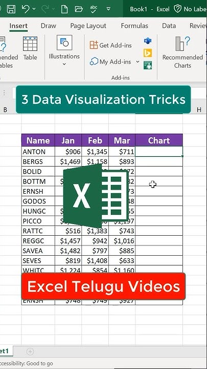3 Data Visualization Tricks in Excel | Excel in Telugu - YouTube