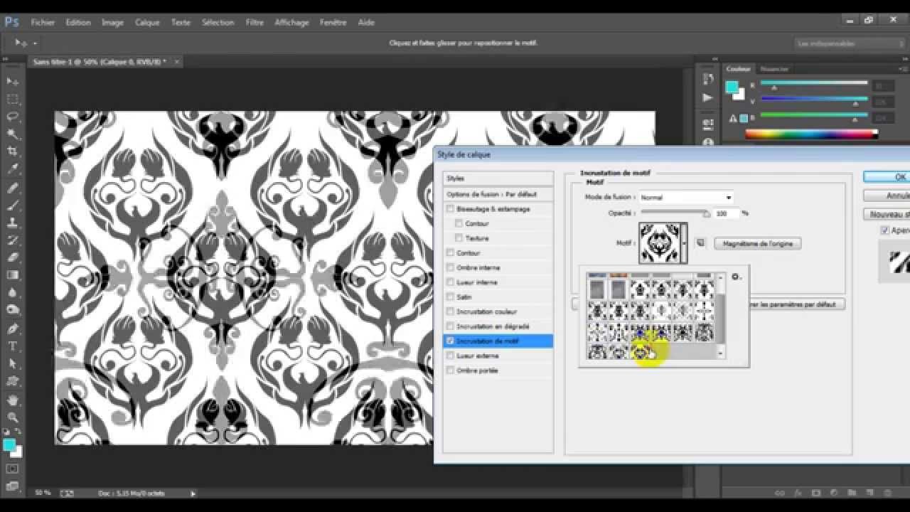Comment installer des Motifs Photoshop - YouTube