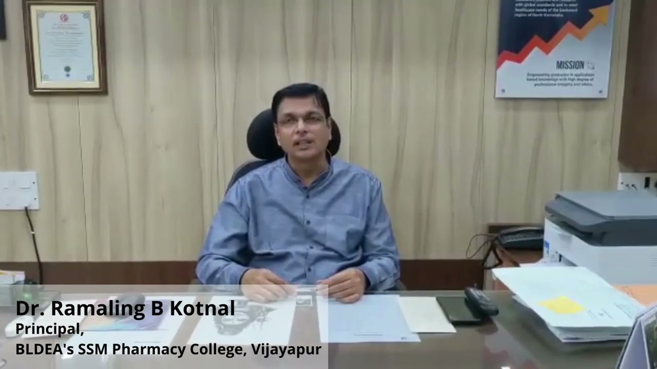 BLDEA's SSM Pharmacy College's Principal shares views on role of ...
