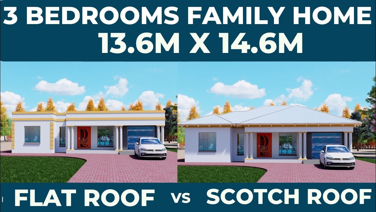 3 Bedrooms Flat & Scotch Roof. PLAN 2024 R028 - YouTube