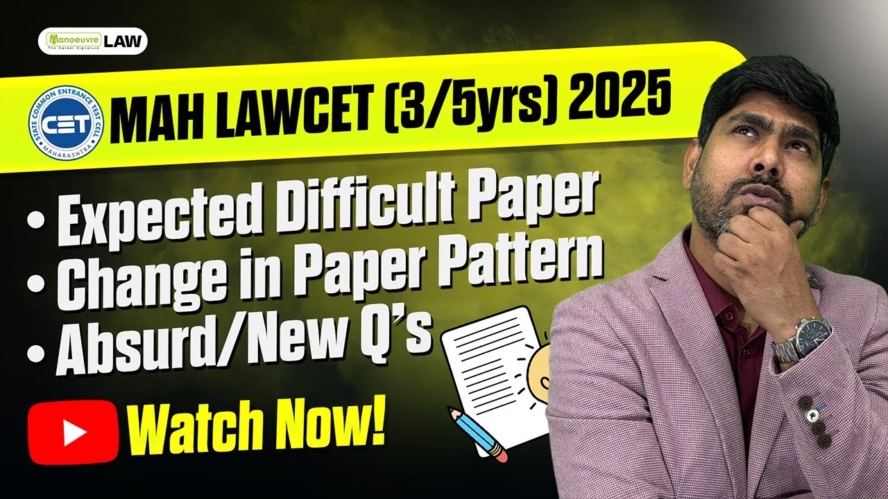 MHCET LAW (3/5 Yrs) 2025: New Paper Pattern | New Questions | Will The ...