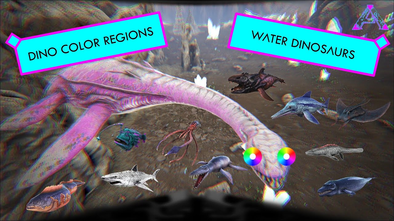 Ark - Dinosaur Color Regions - Water Dinosaurs - YouTube