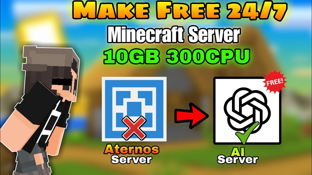 "How I Made a 24/7 Minecraft Server for FREE in PojavLauncher using Artificial Intelligence 🤖⛏️🔥 ...