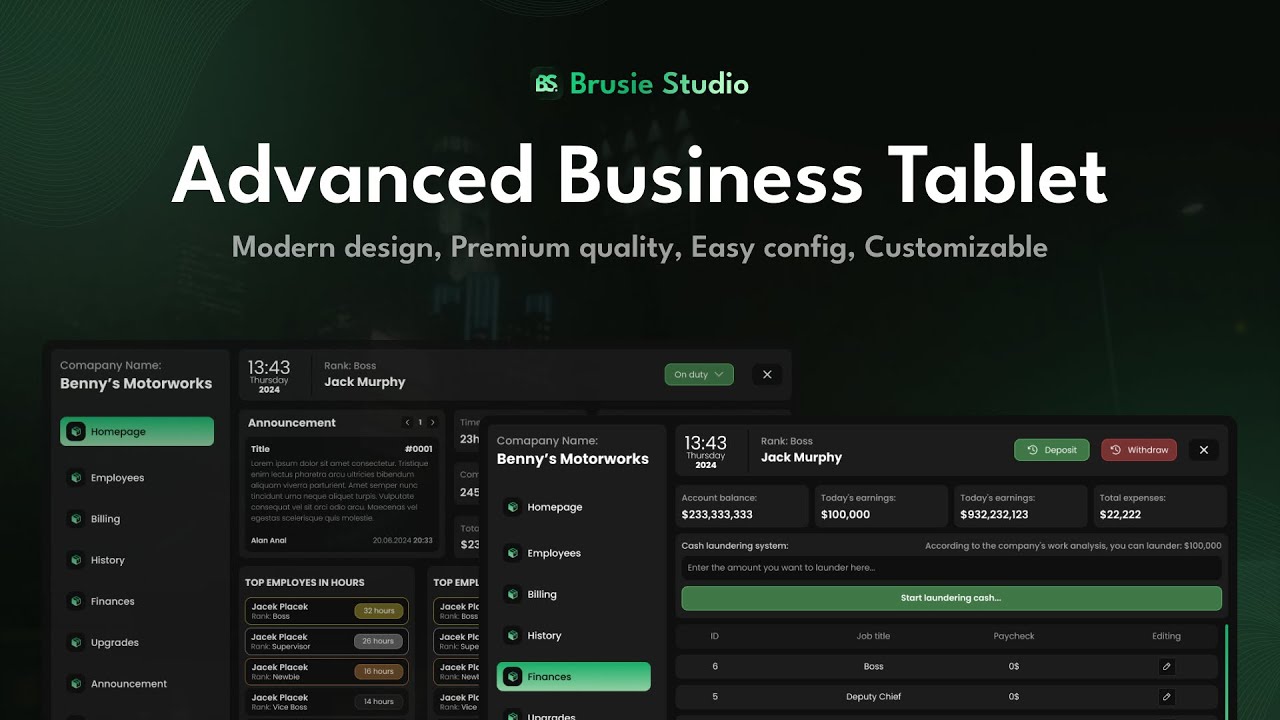 BS Advanced Business Tablet - FiveM Tablet for Businesses - YouTube