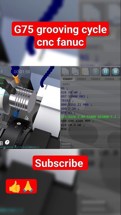 G75 grooving cycle cnc fanuc #cnc #cncmachining #shortsyt #viral # ...