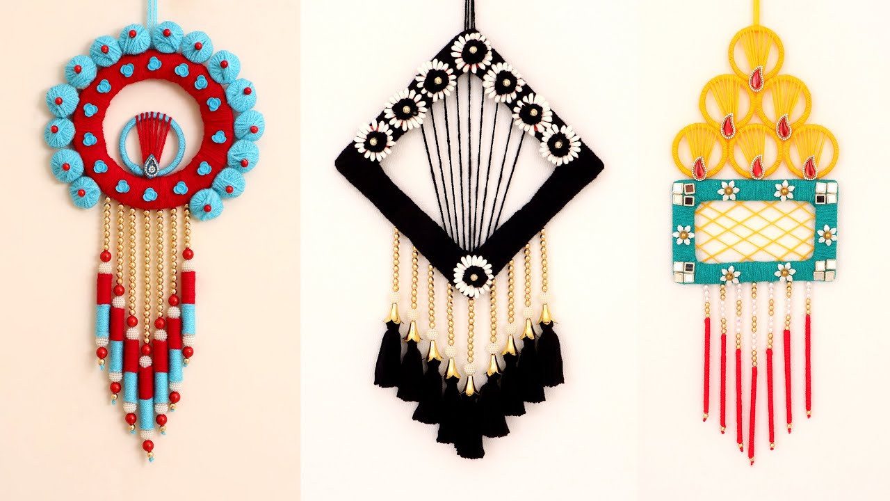 DIY Wall Hanging Out of Bangles & Wool | DIY Room Decor Ideas | Home ...