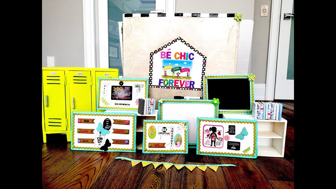 DIY American Girl Doll Lockers, Books and Classroom Accessories - YouTube