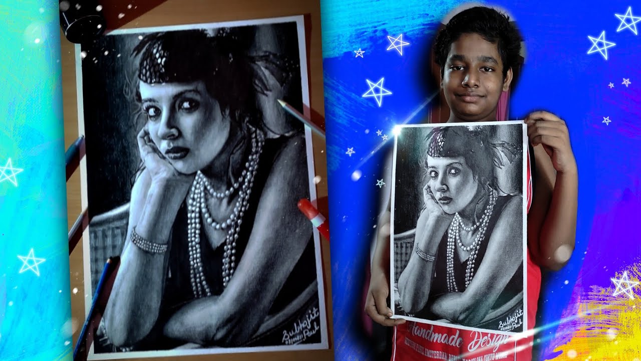 Drawing a portrait of a lady | After long time I come back | Subhojit ...