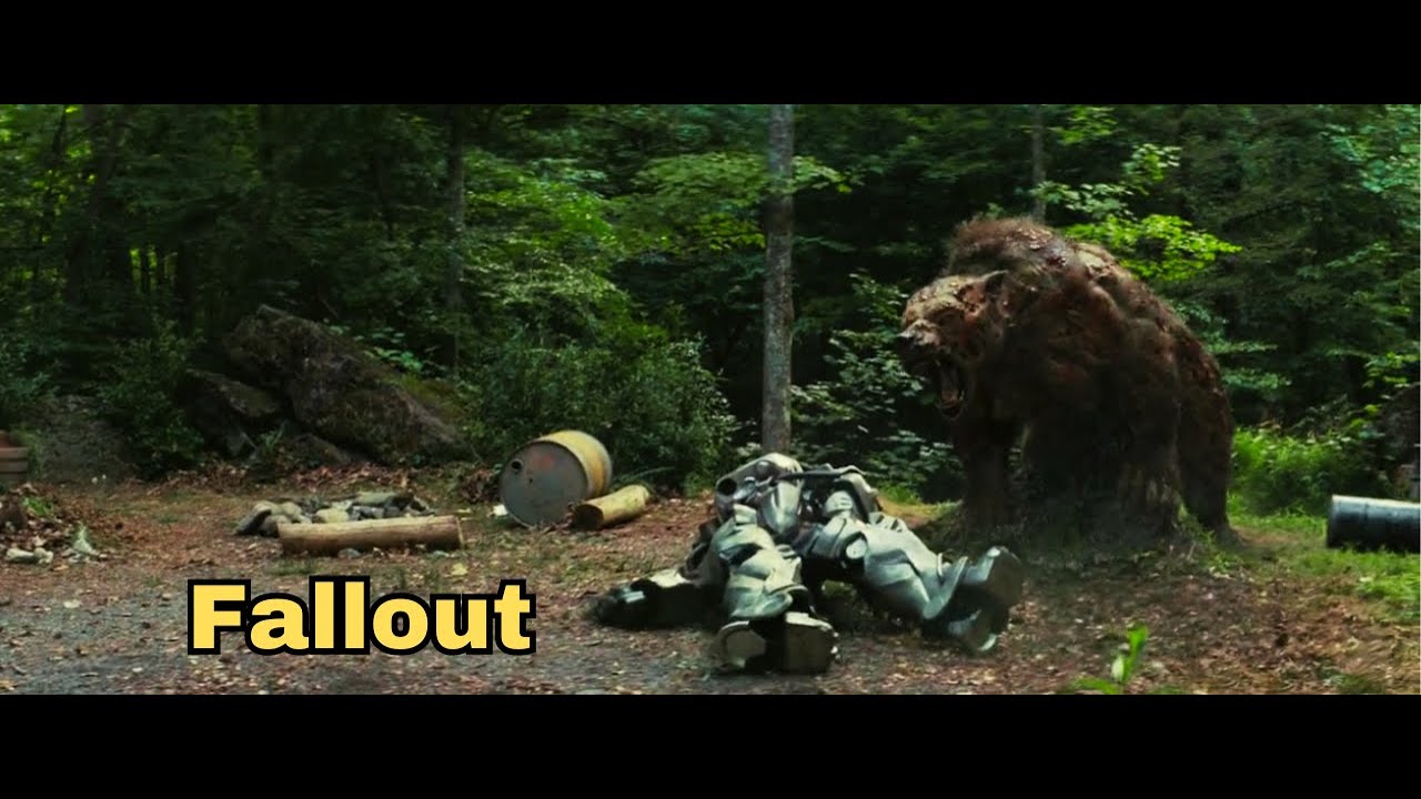 Brotherhood Knight Titus Faces Yao Guai | fallout - YouTube