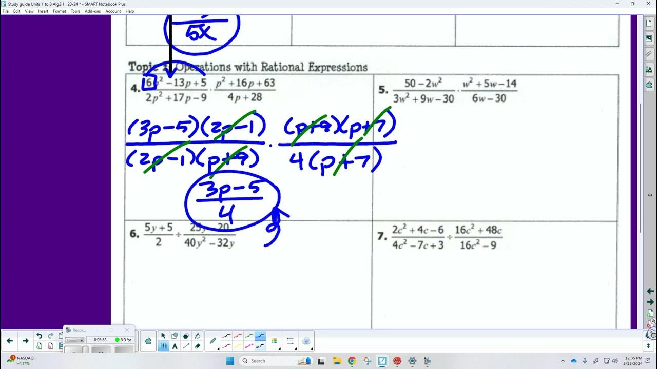 Rational functions review 5 15 24 - YouTube