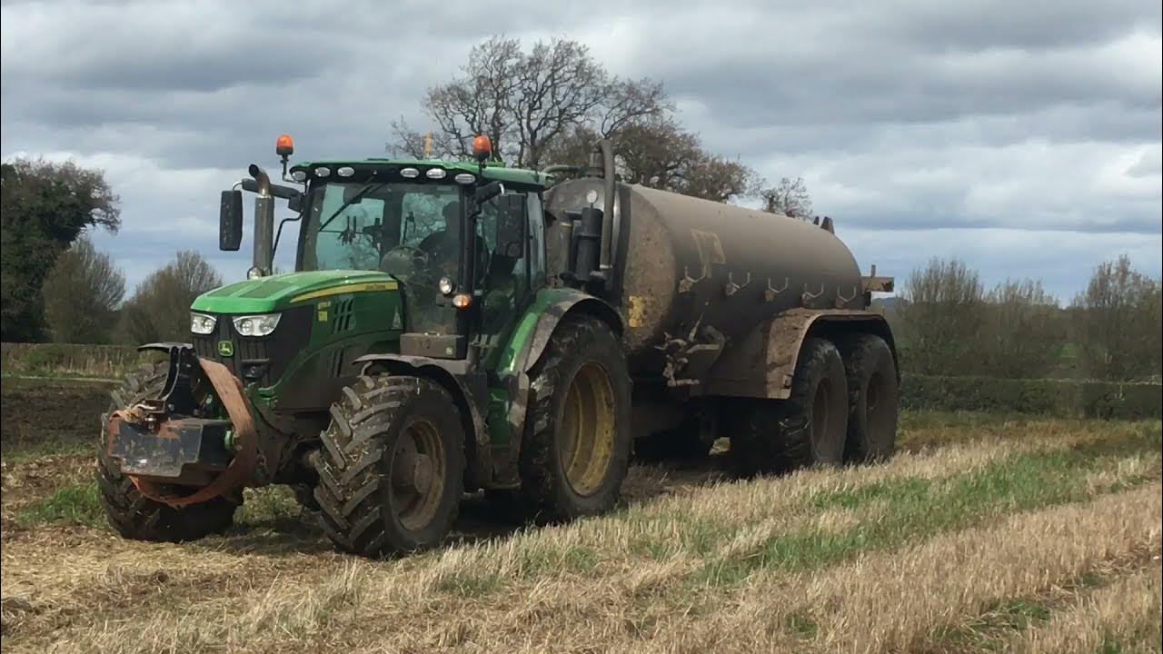 Slurry 2021 - John Deere 6155R and NC Tanker - YouTube