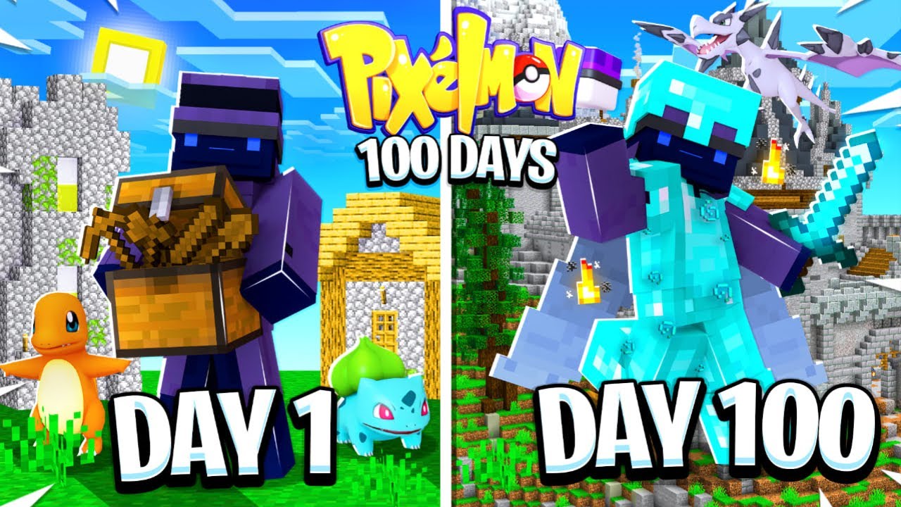 I Spent 100 Days In Minecraft Pixelmon! (Pokemon In Minecraft) - YouTube