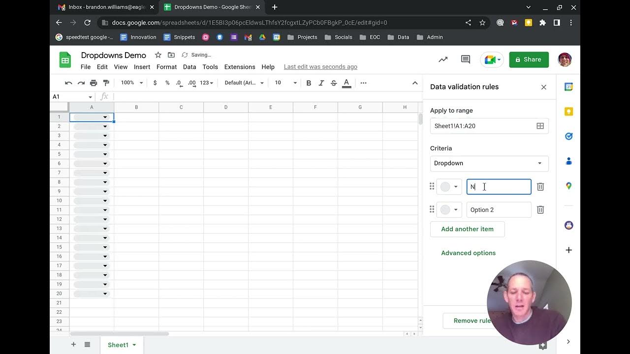 My Lazy Spot - Google Sheets - NEW Dropdown Feature - YouTube
