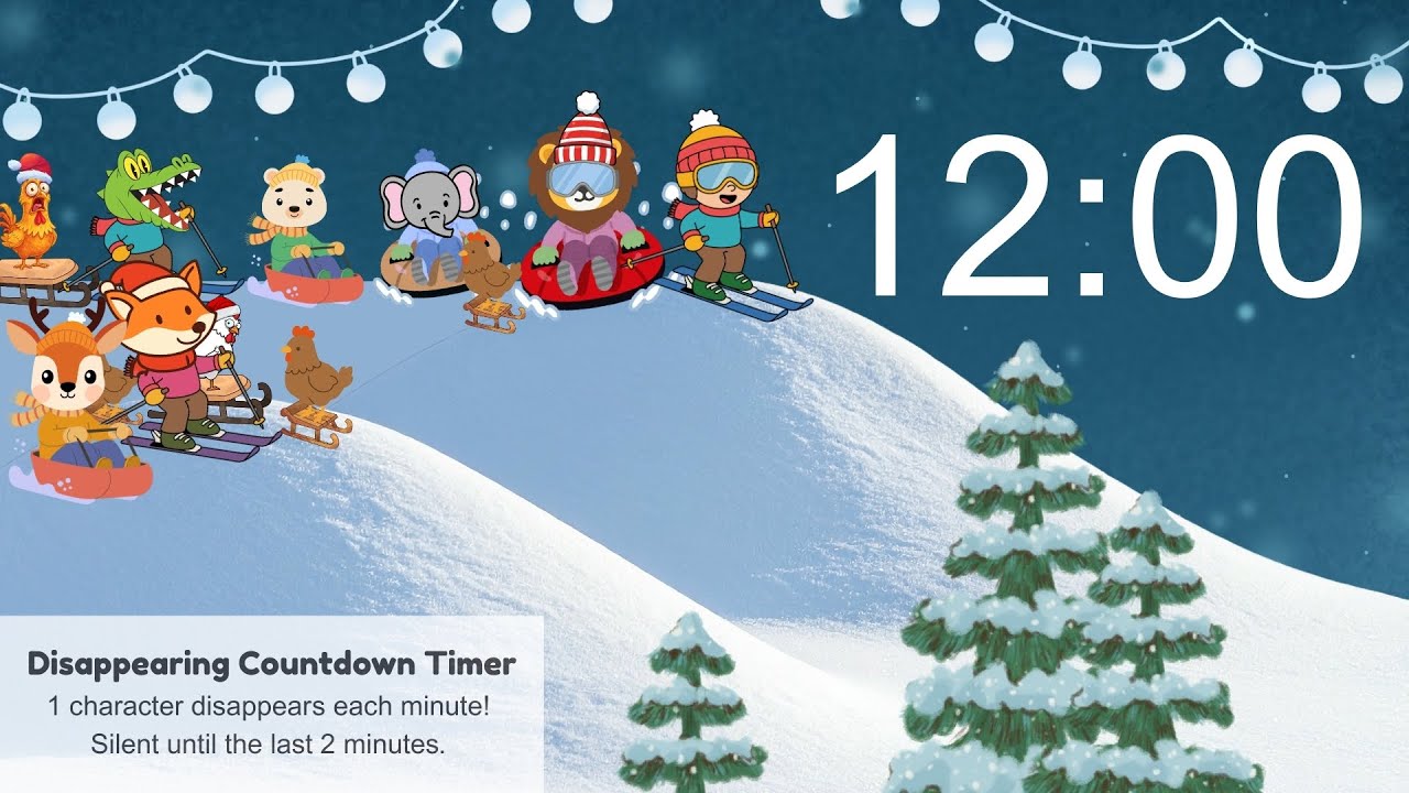 12 Minute Disappearing Timer - Winter Theme - YouTube