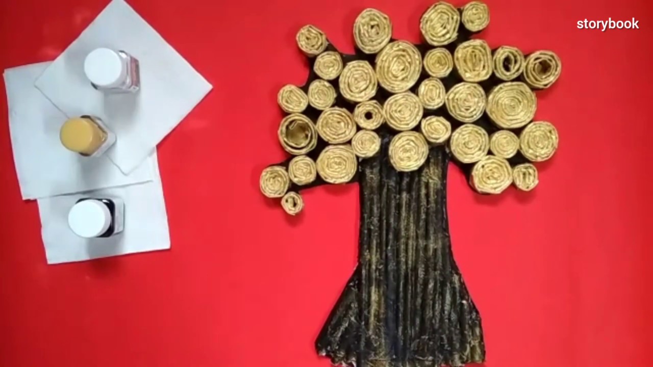 Easy News Paper Tree | How to make News paper tree - Storybook - YouTube
