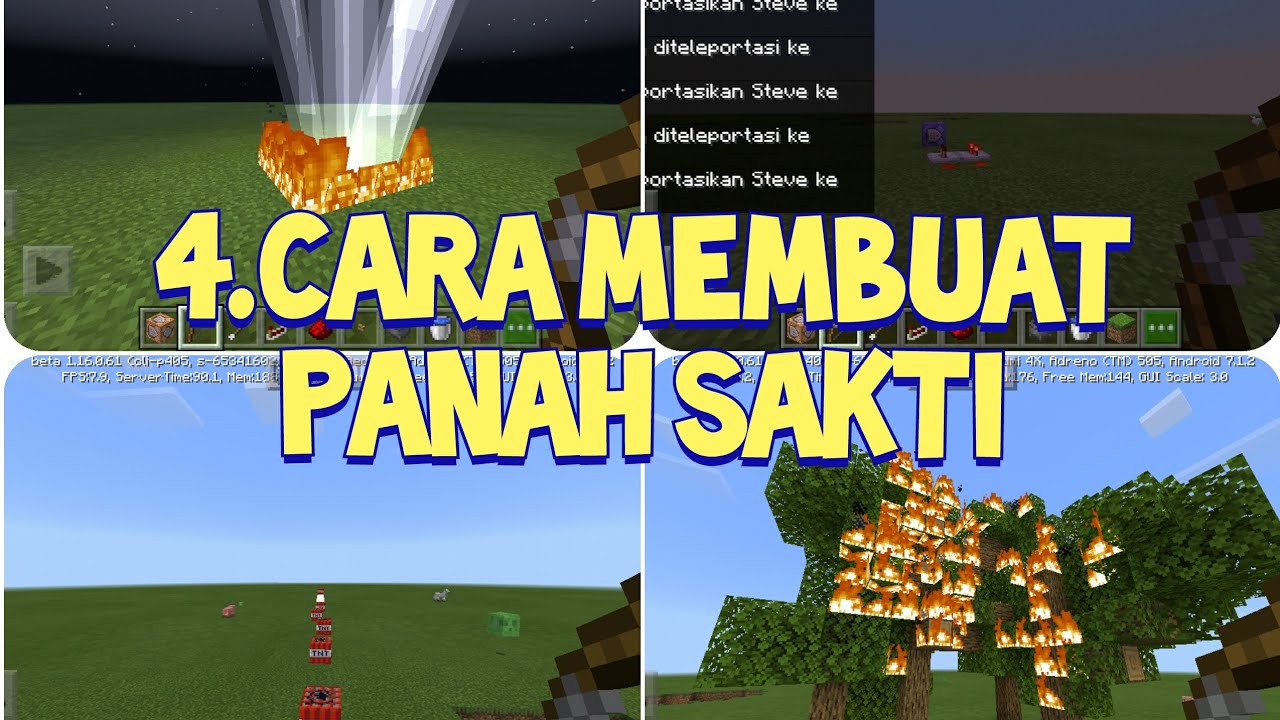 Cara Membuat 4 panah sakti di Minecraft - YouTube