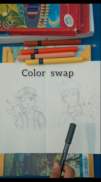 Color swap🫣 Naruto and Ash #shorts #naruto #youtubeshorts #anime # ...