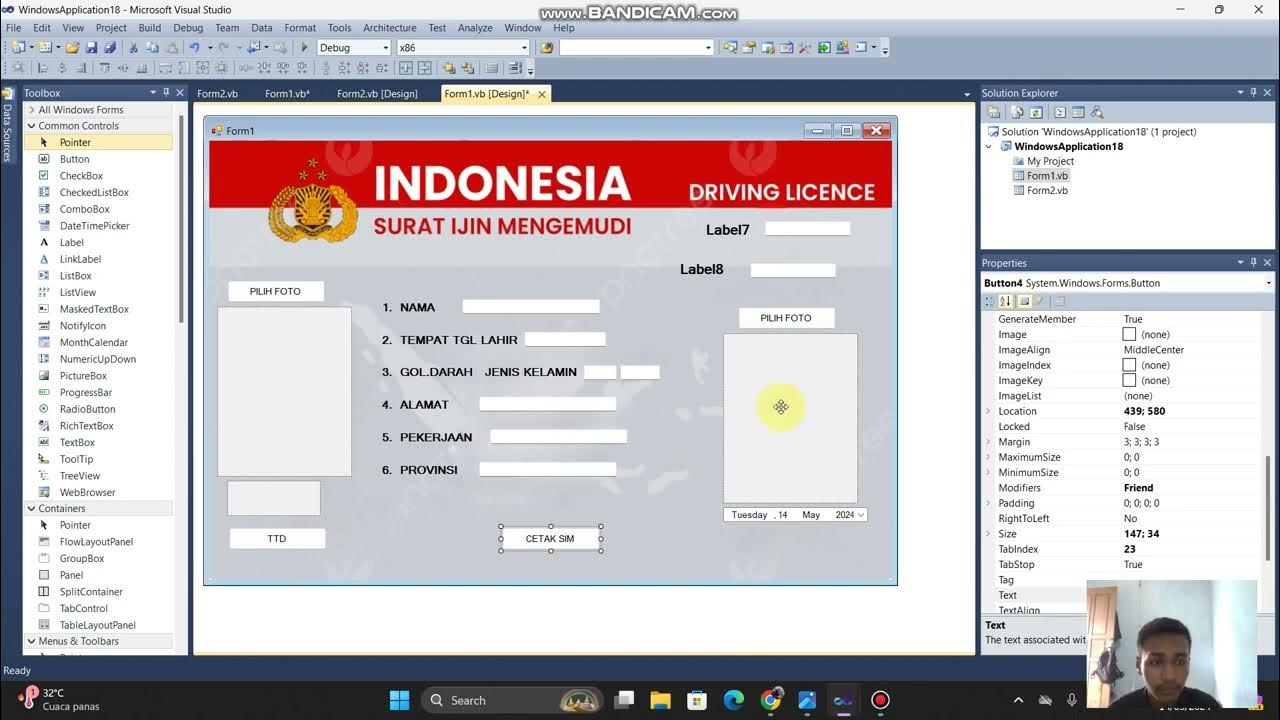 tugas 2 membuat SIM mengunakan aplikasi visual studio 2010 - YouTube