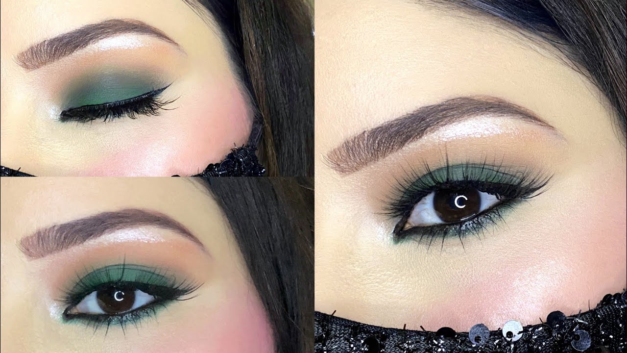 QUICK Green Smokey Eyes Makeup || Intense Green Smokey Eyes ...