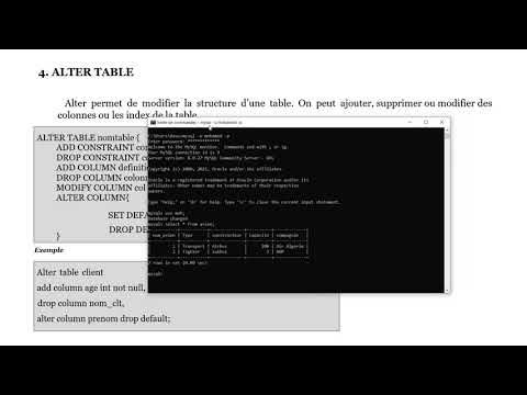 Bases de Données | 23 - SQL : ALTER TABLE , Les Contraintes & Les Index ...