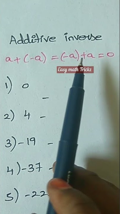 Additive inverse- Integer - YouTube