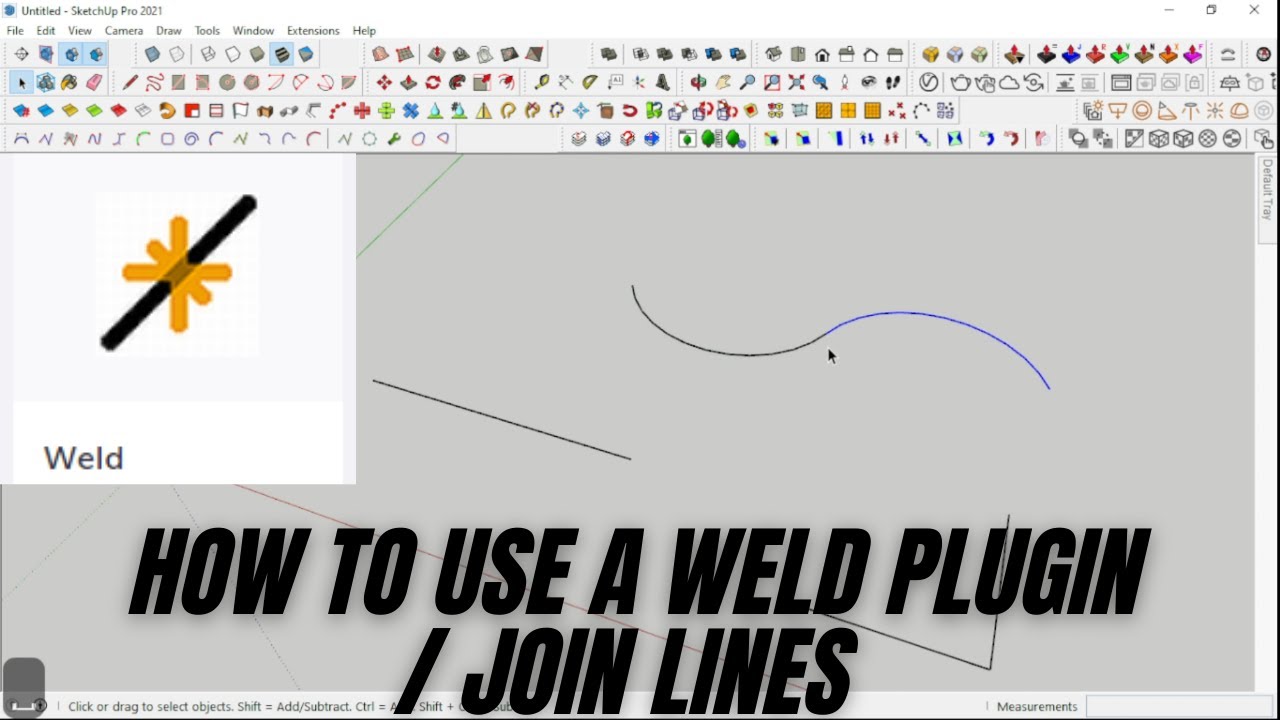 How To Use A Weld Plugin In Sketchup L CONNECT TWO LINES TOGETHER L how-to-use-a-weld-plugin-in-sketchup-l-connect-two-lines-together-l