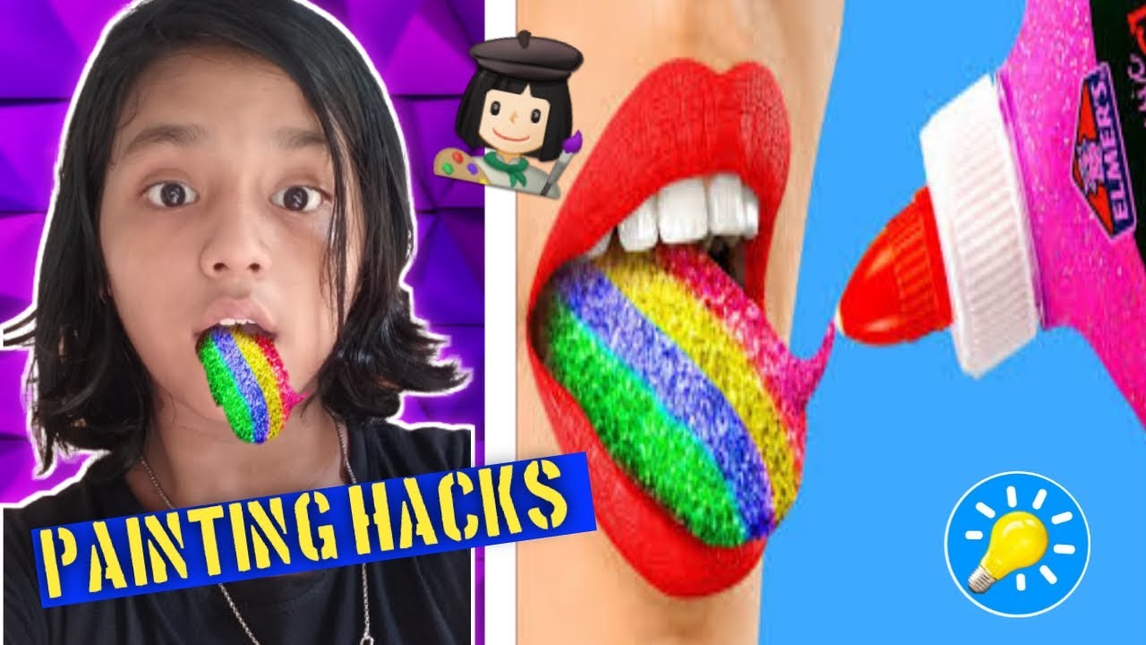 Testing *Viral Painting Hacks by 5 Minute Craft | Trying 5 Minute Craft ...