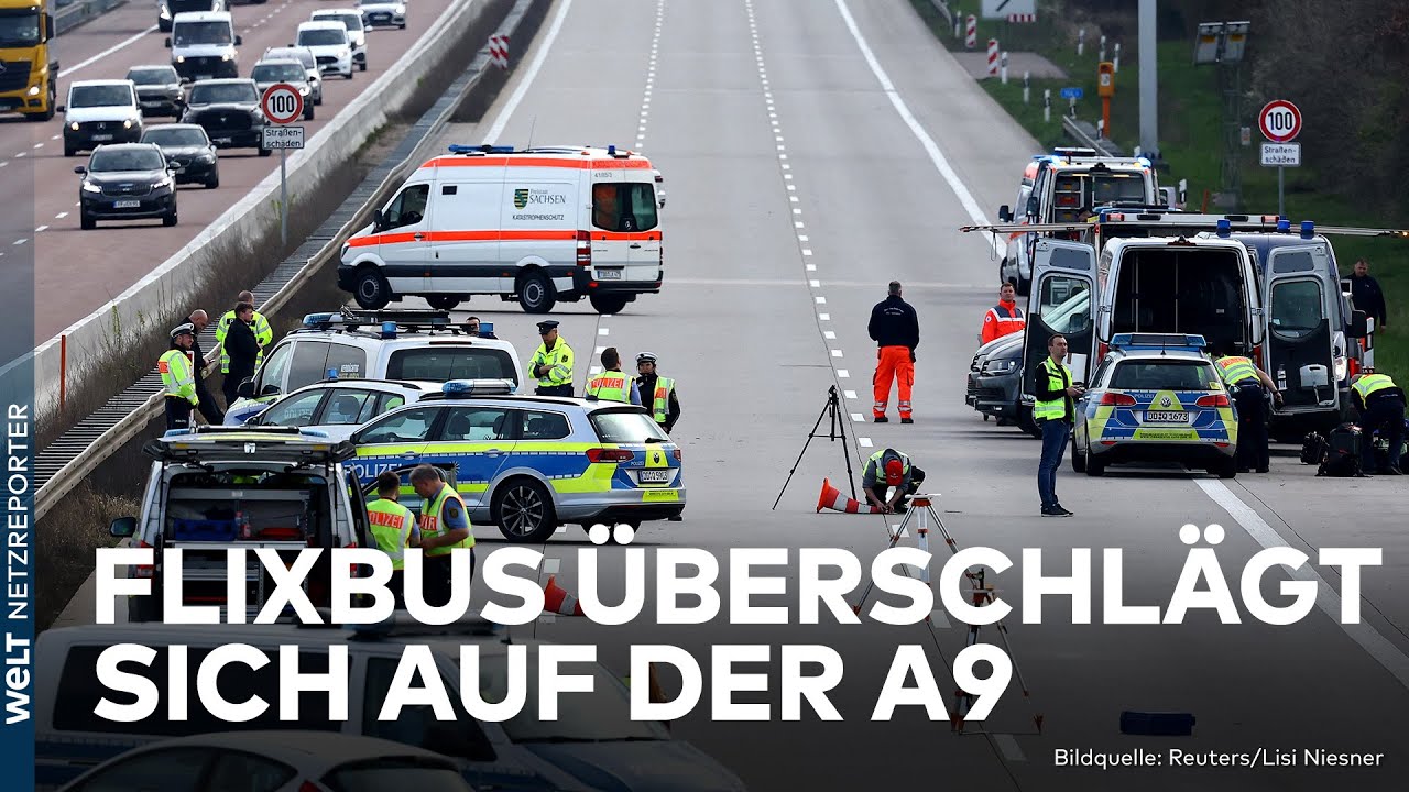 SCHOCK IN LEPZIG: Mindestens 5 Tote nach Flixbus-Crash auf der A9 ...
