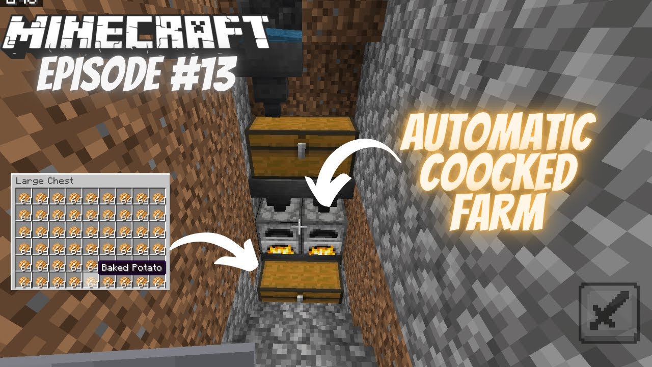 Automatic cooking farm tutorial minecraft survival hardcore day 13 ...