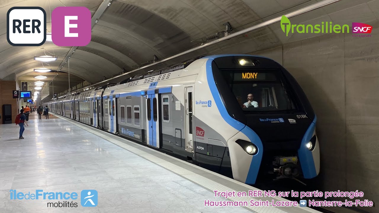 RER E : Trajet en RER NG (Z58000) entre Haussmann Saint-Lazare et Nanterre-la-Folie - YouTube