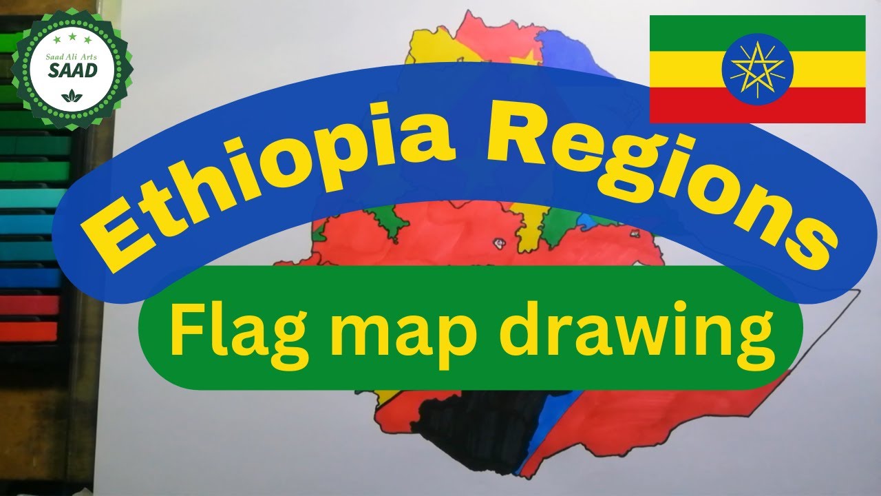 Drawing Ethiopia regions flag map | Ethiopian regions flag map drawing ...