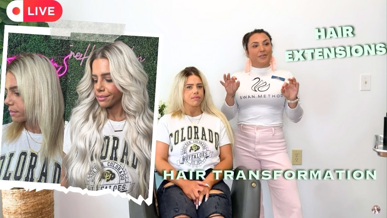 Hair Transformation & Installing Swan Hair Extensions - Live - YouTube