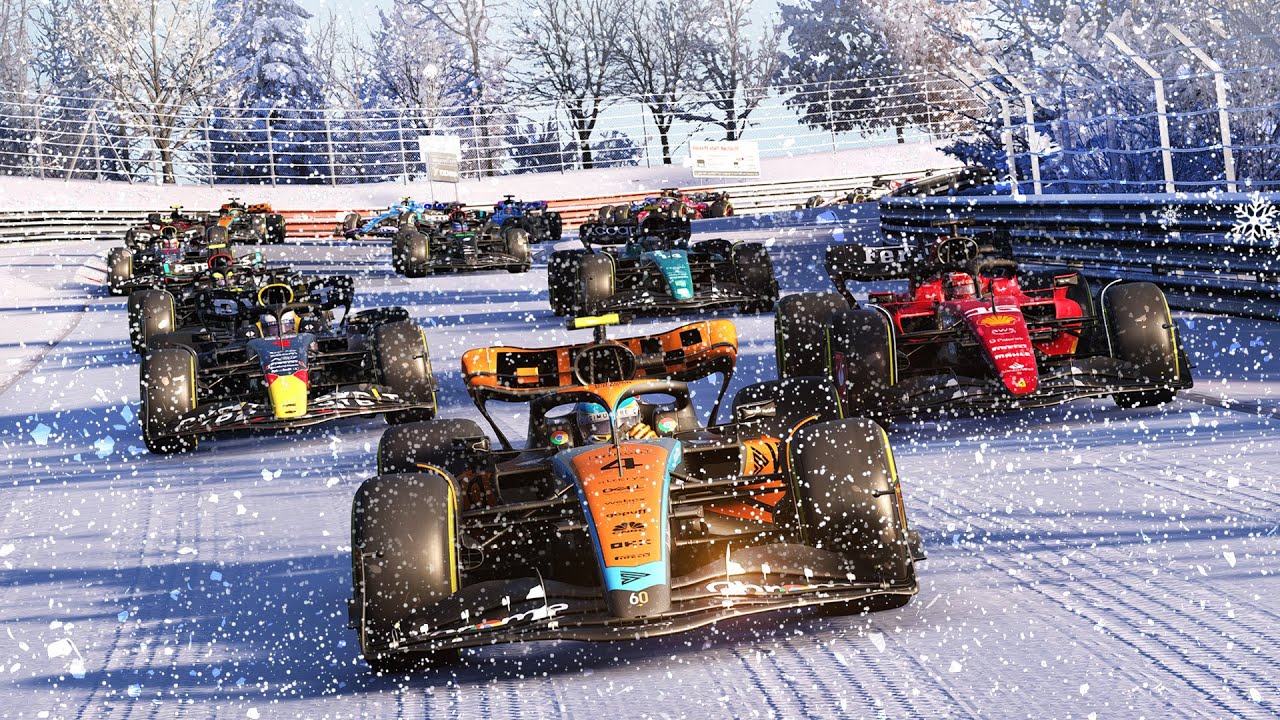 Racing Formula 1 Cars in EXTREME COLD & HEAVY SNOW at Nordschleife ...