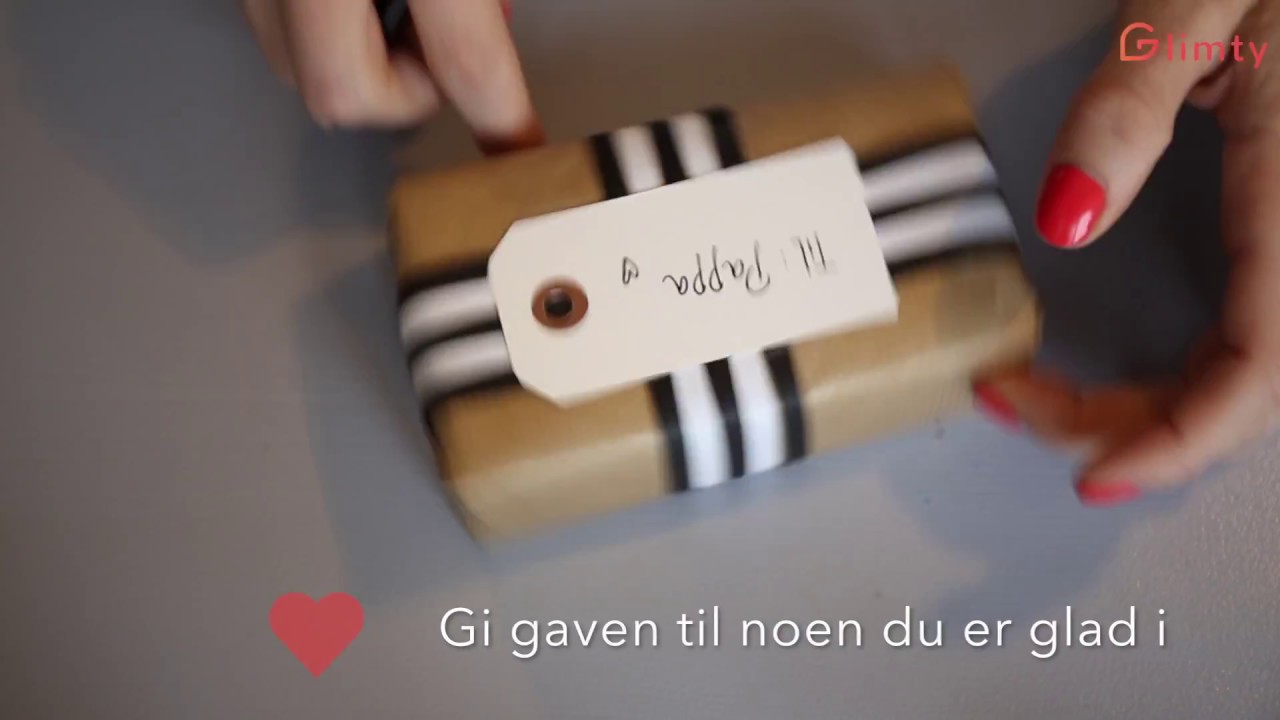 Hvordan pakke inn gave med flettede bånd. - YouTube