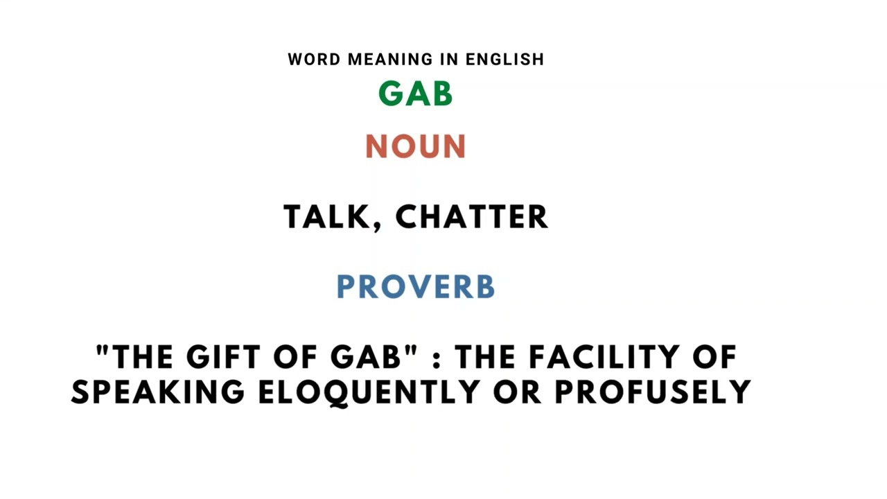Gab (Word-meaning) - YouTube