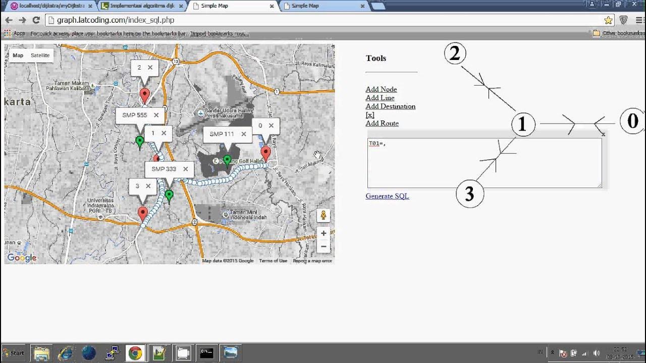 penerapan algoritma dijkstra di google maps menggunakan php dan mysql ...