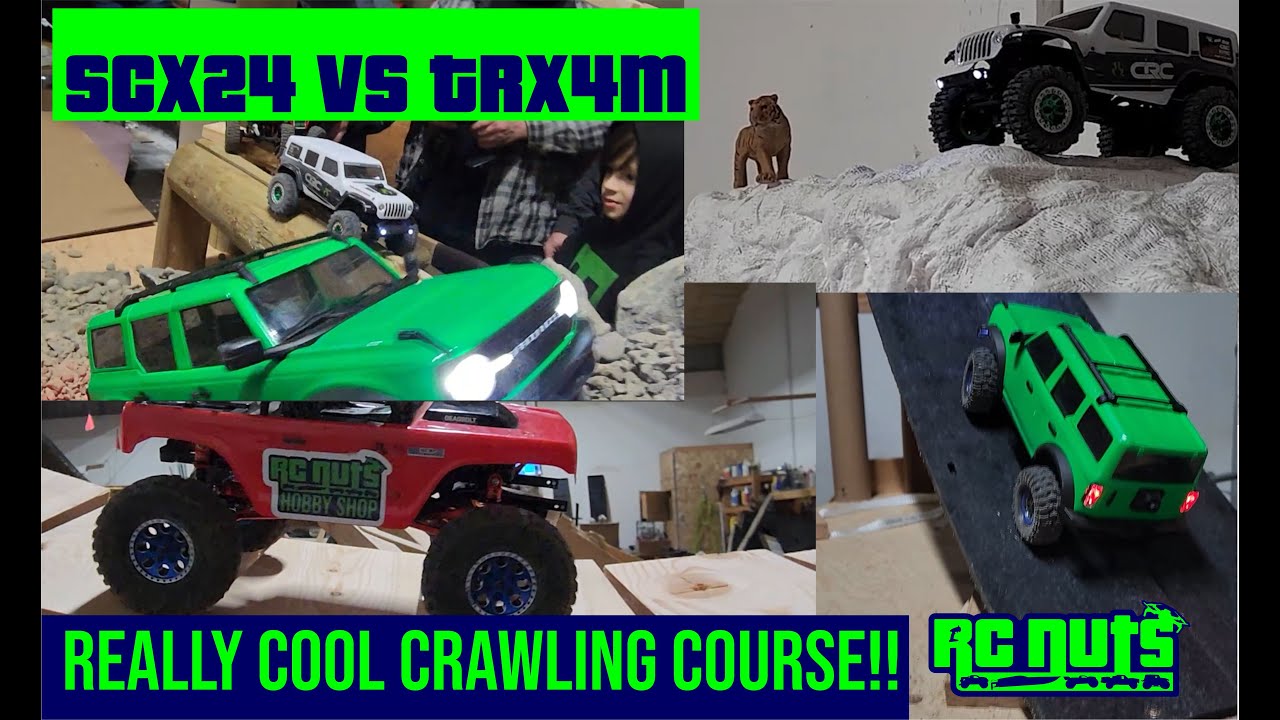 Really cool indoor scx24 course TRX4M vs SCX24 - YouTube