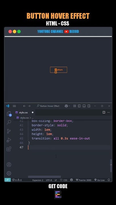 Buttons Hover Effect #tips #programación #htmlcss #code #button - YouTube