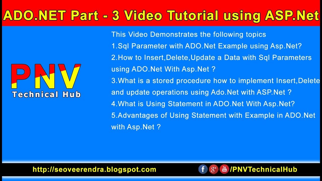 ADO.NET Part - III Video Tutorial using ASP.Net - YouTube