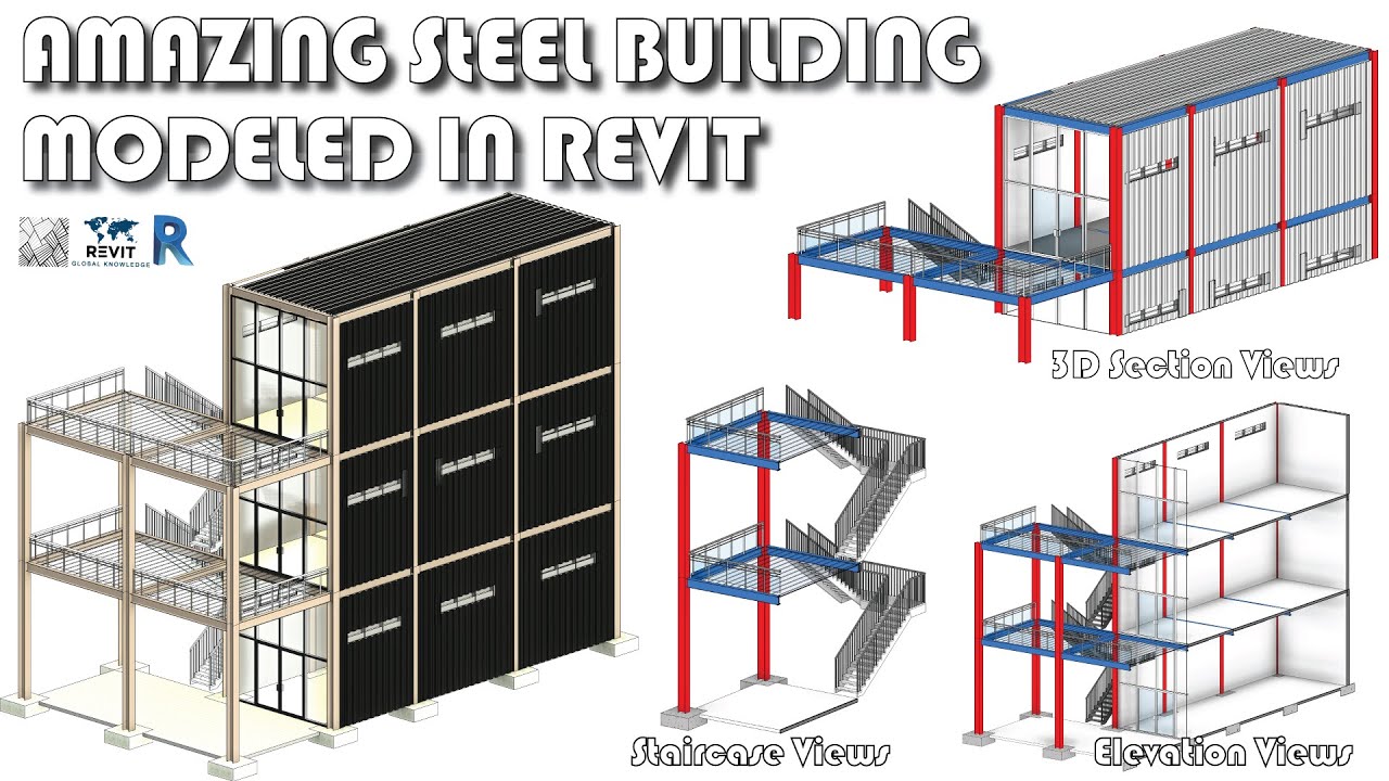 Building Modeled in Revit | Steel Structure - YouTube